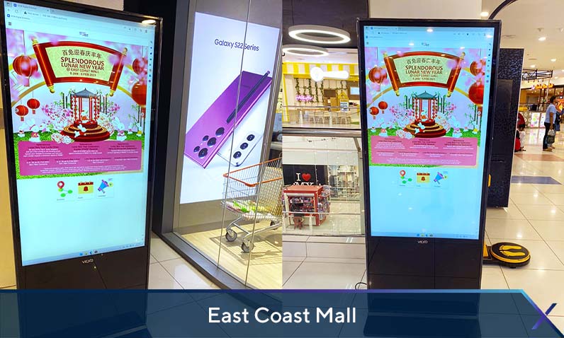 East Coast Mall Kuantan | 6 units of VEXO Single-sided Touch Kiosk 55"